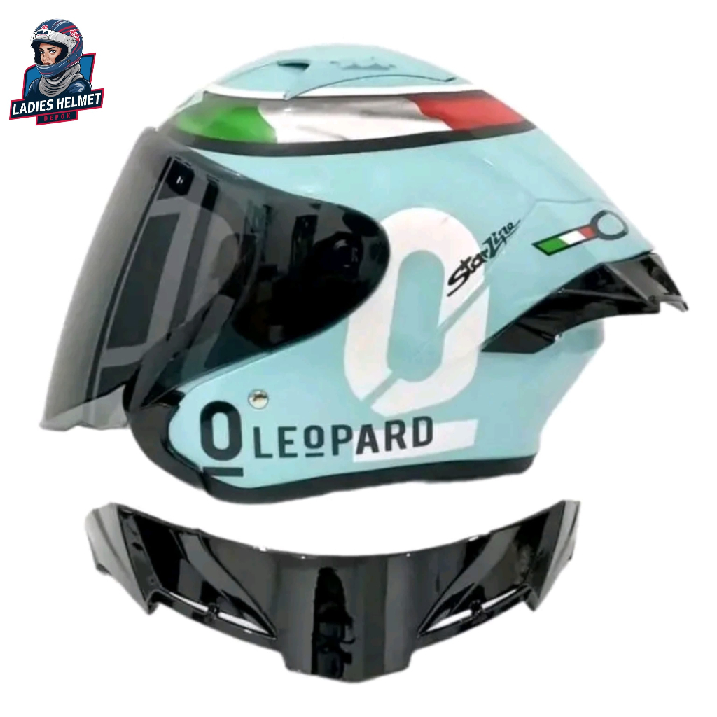 Jual Helm Half Face Terbaru Mla Hakai Motif Leopard TOSKA Kaca Hitam ...