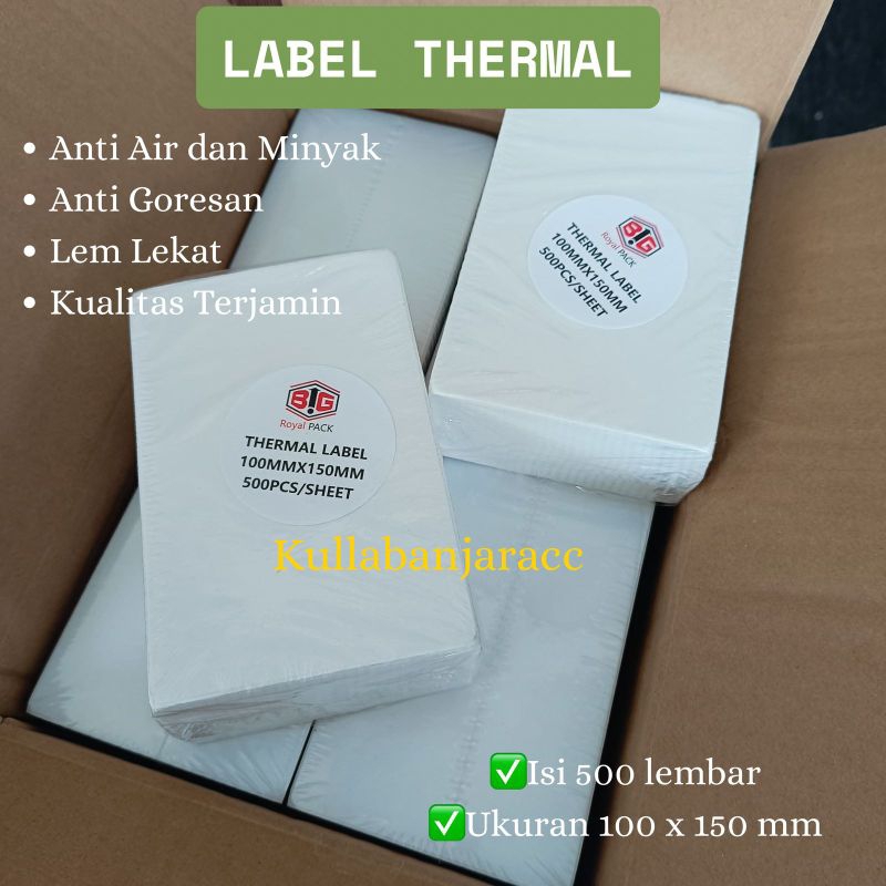 Jual Kertas label thermal 100 x 150 mm sticker isi 500 | Shopee Indonesia