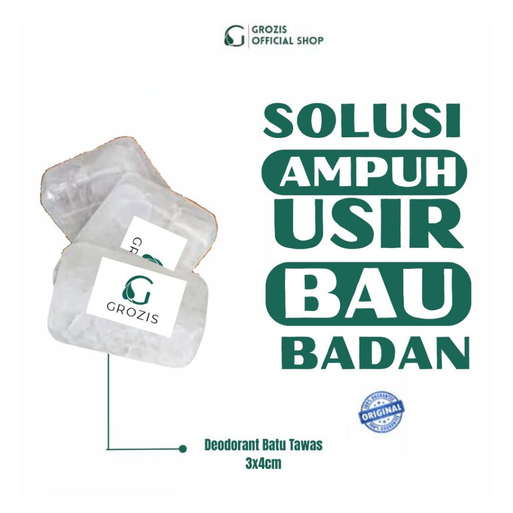 Jual GROZIS Batu Tawas Deodorant Alami Penghilang Bau Badan Deodoran ...