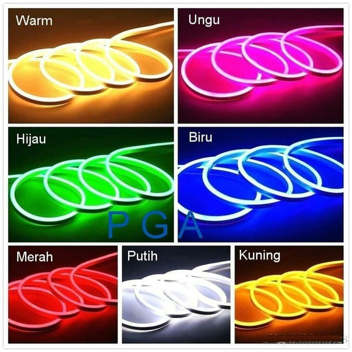 Jual Lampu LED Neon Flex LED Strip Flexible 5 Meter DC 12V IP65 ...