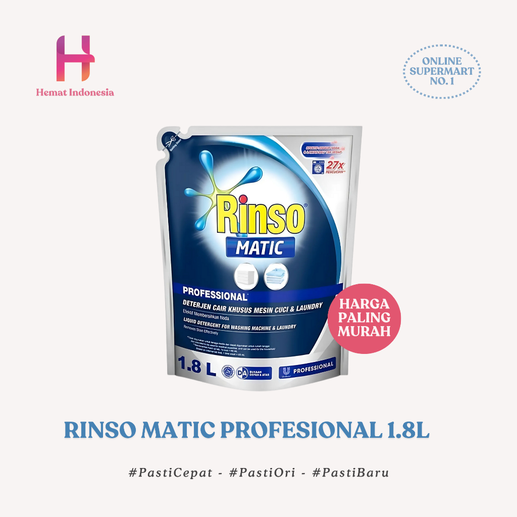 Jual RINSO MATIC DETERJEN CAIR KHUSUS MESIN CUCI & LAUNDRY KILOAN 1.65 ...