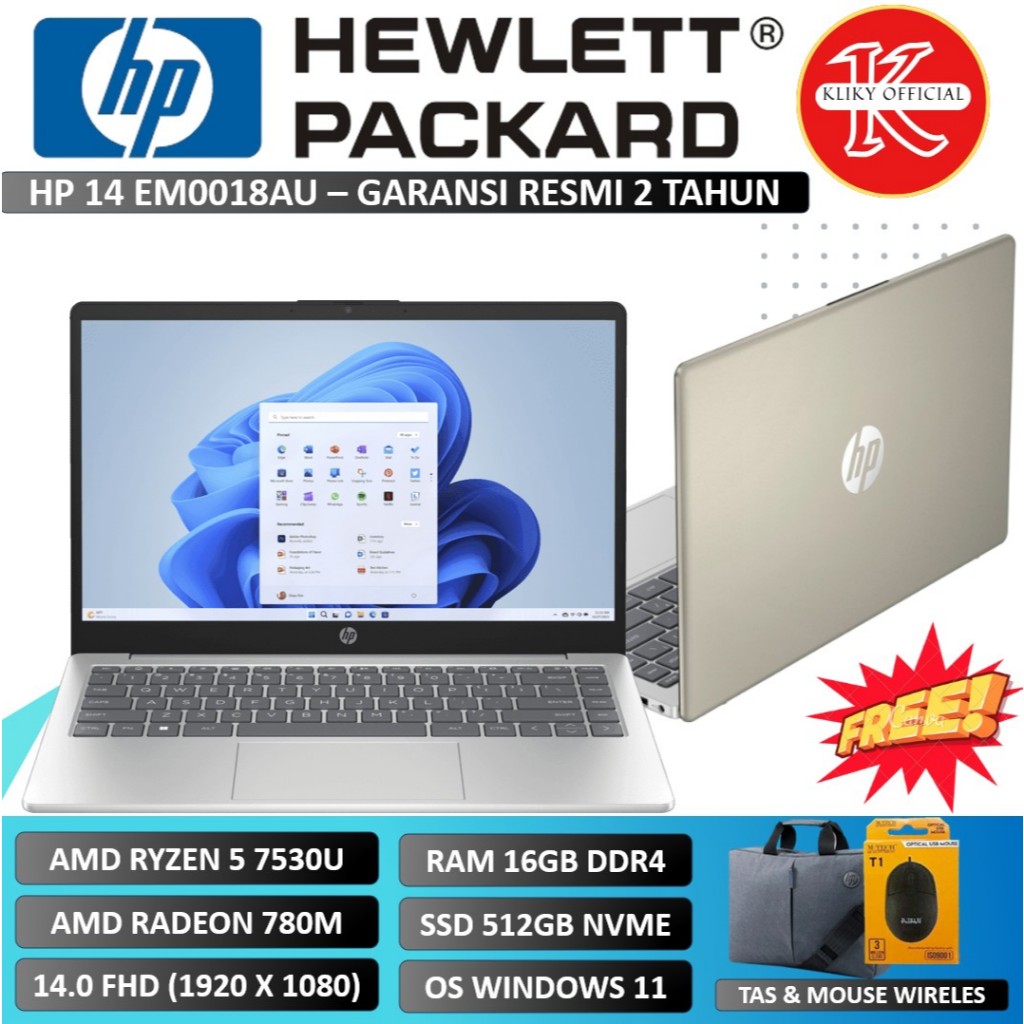 Jual Laptop Hp Amd Ryzen 5 7530U 16GB 512GB Layar 14 Inch Windows 11 ...