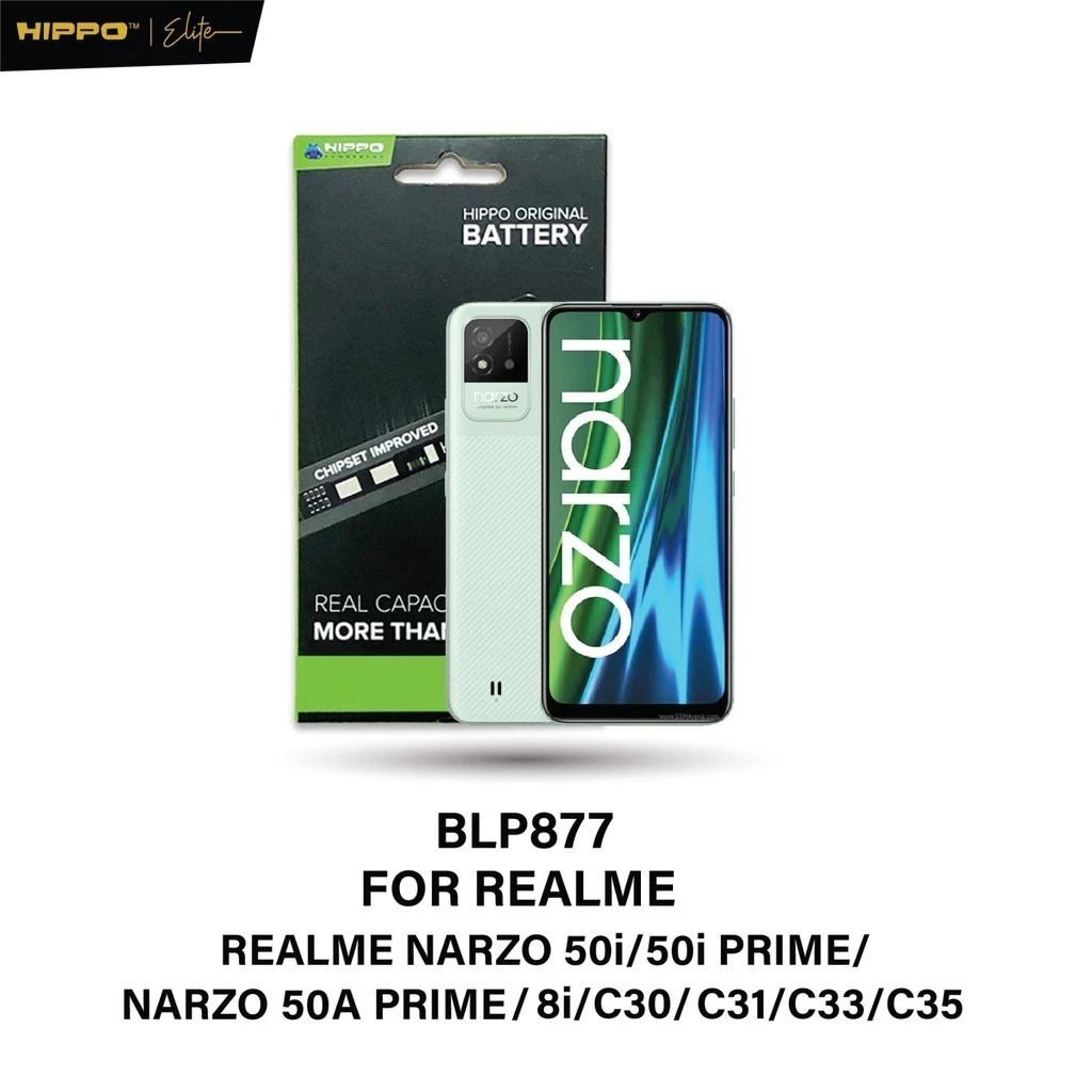 Jual Hippo Baterai REALME BLP-877 REALME NARZO 50I / 50I PRIME / REALME ...