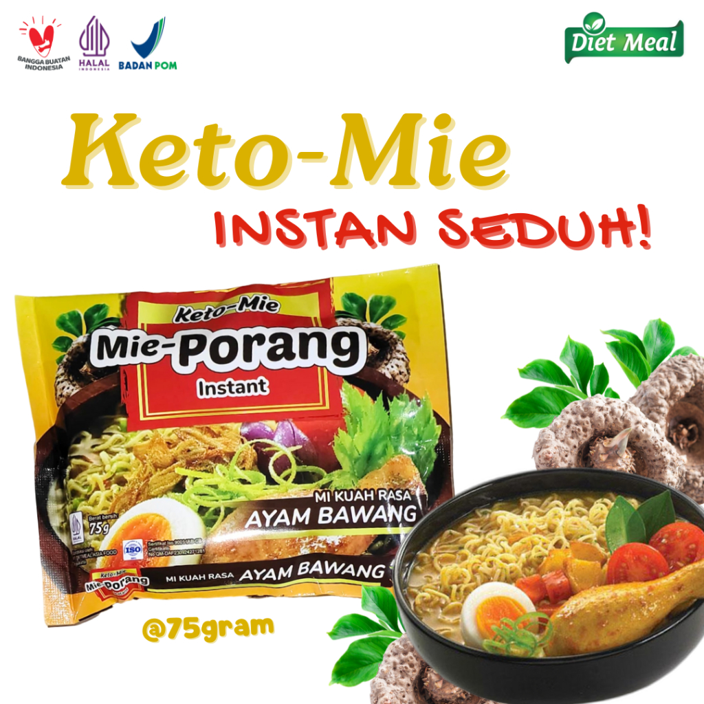 Jual mie Shirataki PORANG KETO-MIE rasa sayam Bawang ( KUNING) organik ...