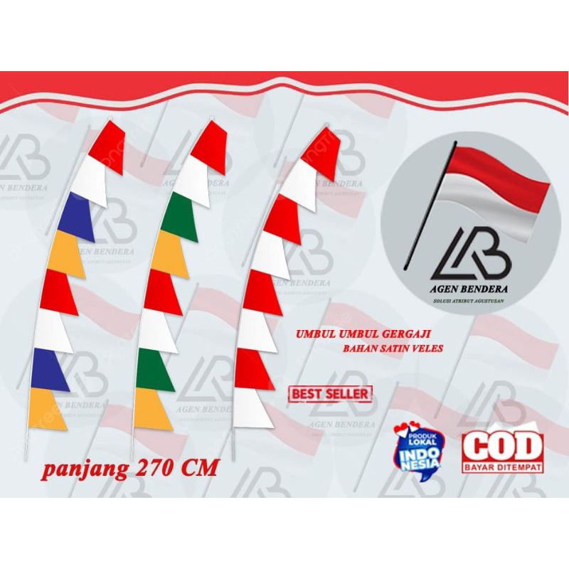 Jual umbul2 geragaji 8mata warna merah putih | Shopee Indonesia