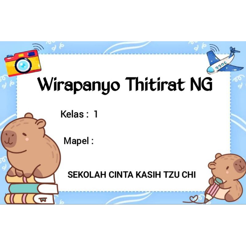 Jual (ISI 50 PCS) SUDAH ADA LEM STICKER LABEL BUKU SEKOLAH CUSTOM NAMA ...