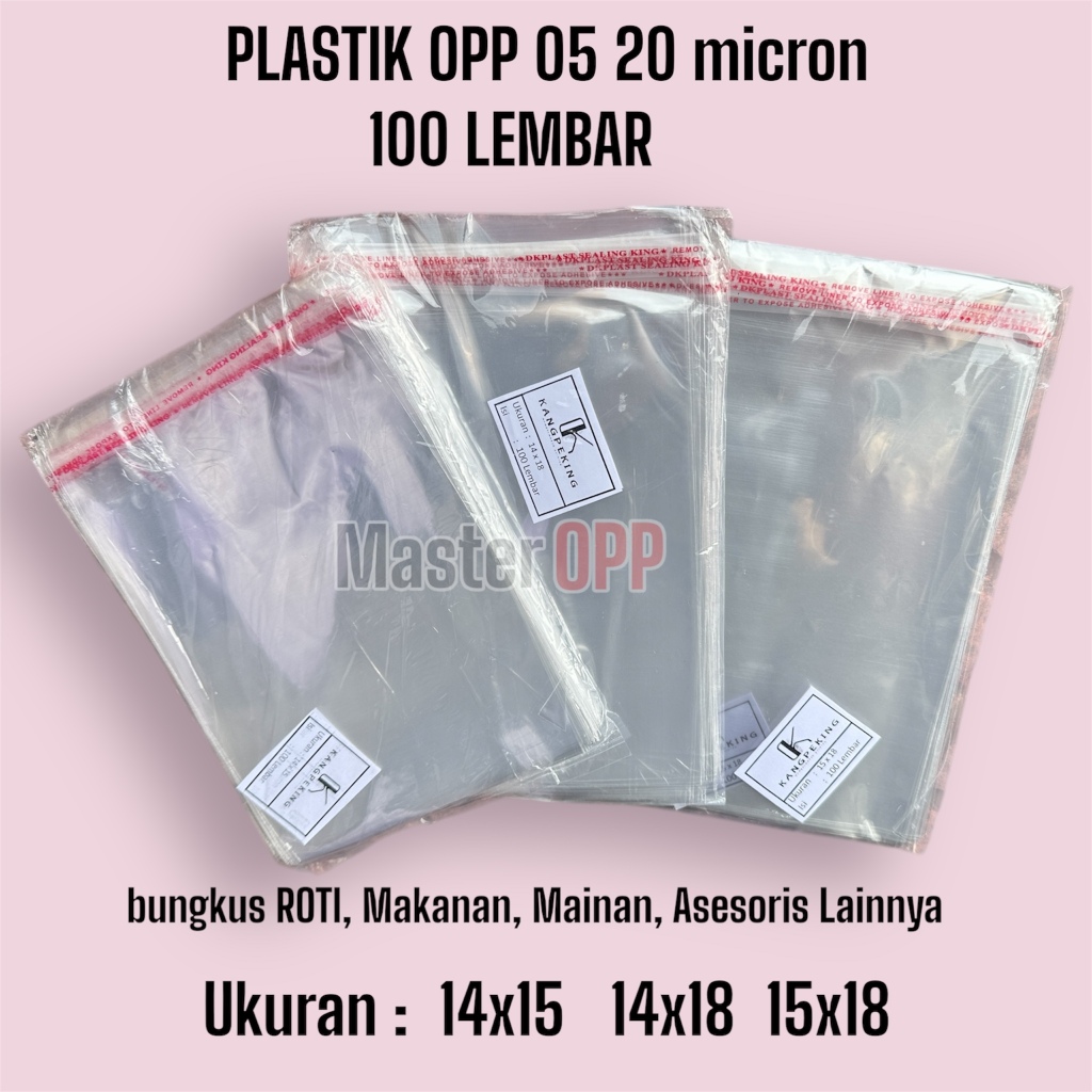 Jual PLASTIK OPP ROTI 14x15 14x18 15X18 KETEBALAN 05 (20 micron) 100 ...