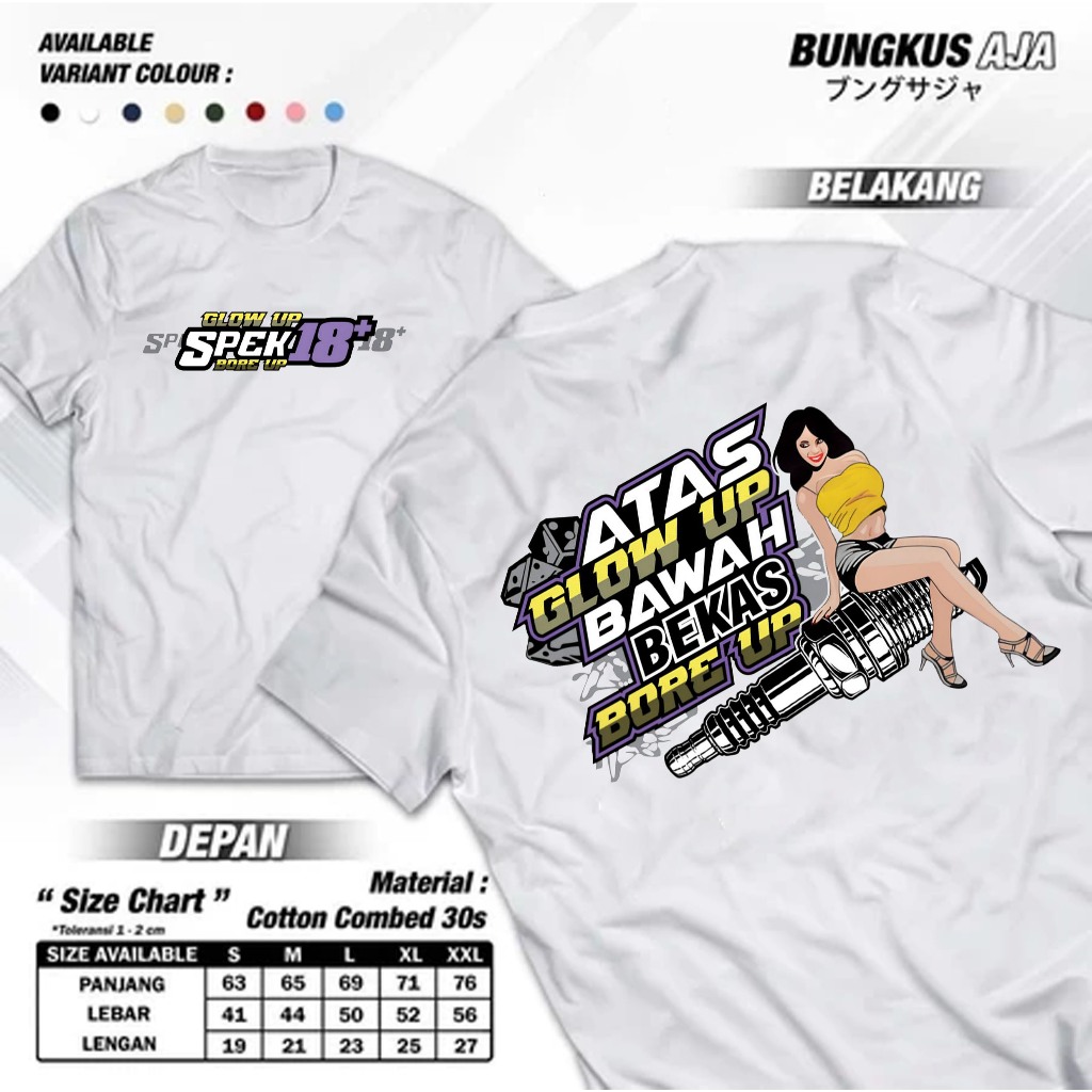 Jual Kaos Kata Kata ATAS GLOW UP / Baju Kaos Kata-Kata Keren Nyindir Viral / T-Shirt Kaos Kata2 ...