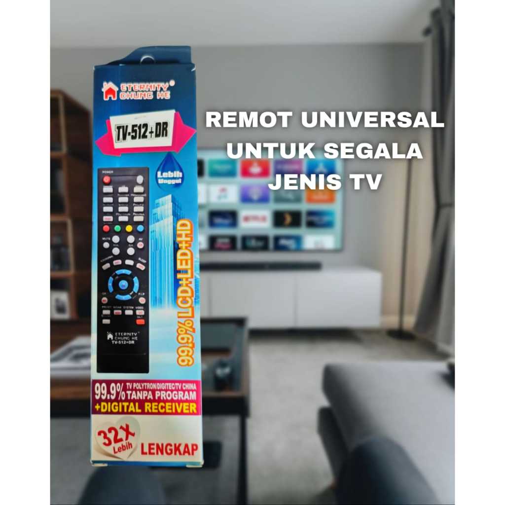 Jual Remote TV Universal TV-512+DR Tanpa Setting Polytron Digitec TV ...
