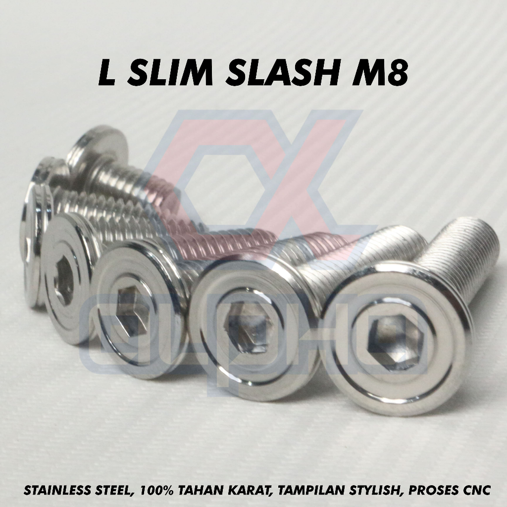 Jual Baut Stainless CNC Drat 12 M8 Slim MODEL SLASH Untuk Cakram Disk Kaliper Honda By Alpha ...