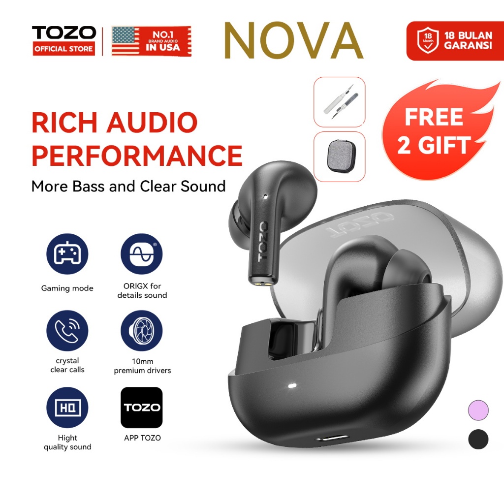 Jual （Support APP）TOZO Agile Nova True Wireless Bluetooth Support APP TOZO EQ Setting TWS Bass ...