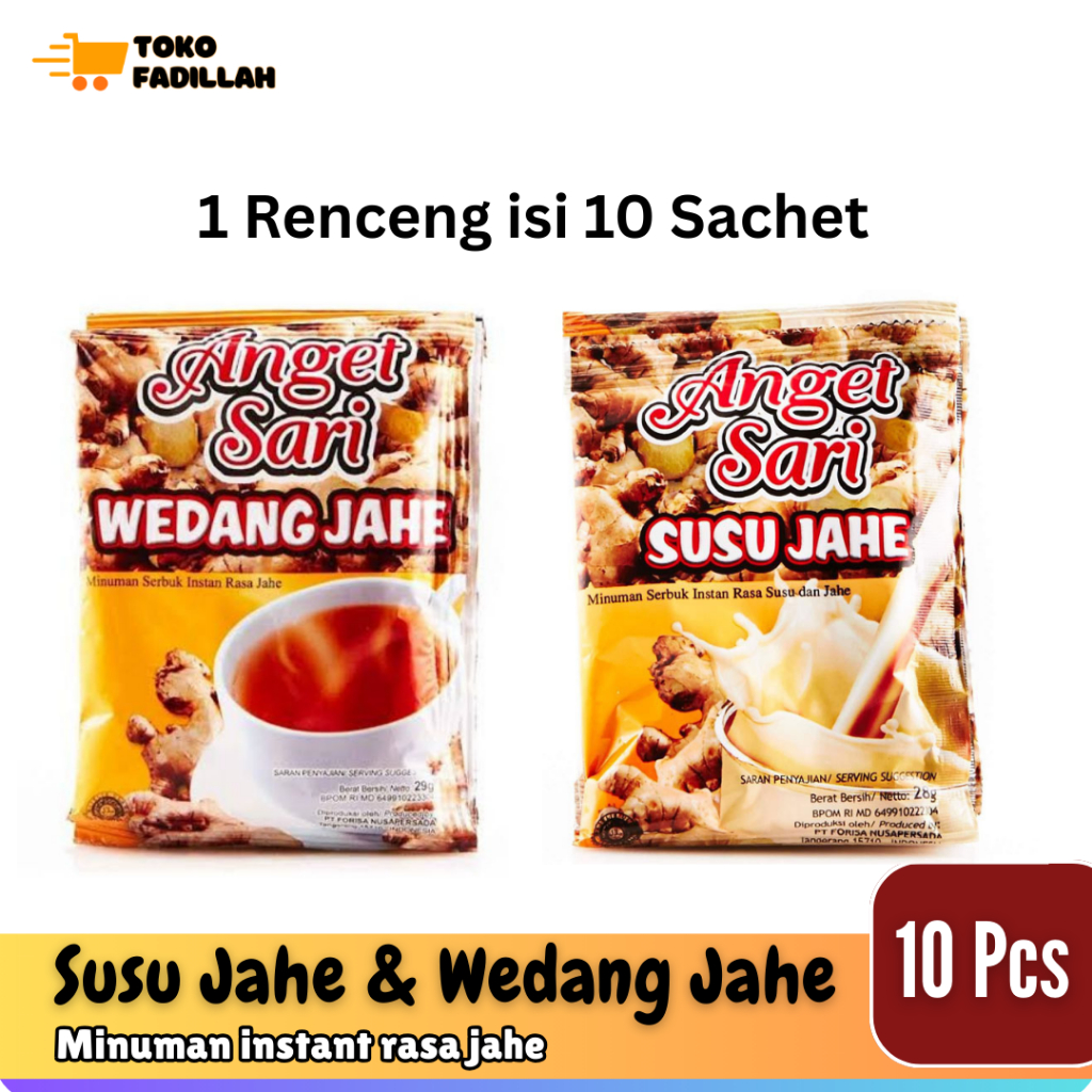 Jual Anget Sari Wedang Jahe & Susu Jahe 10 Sachet (1 Renceng) | Shopee ...