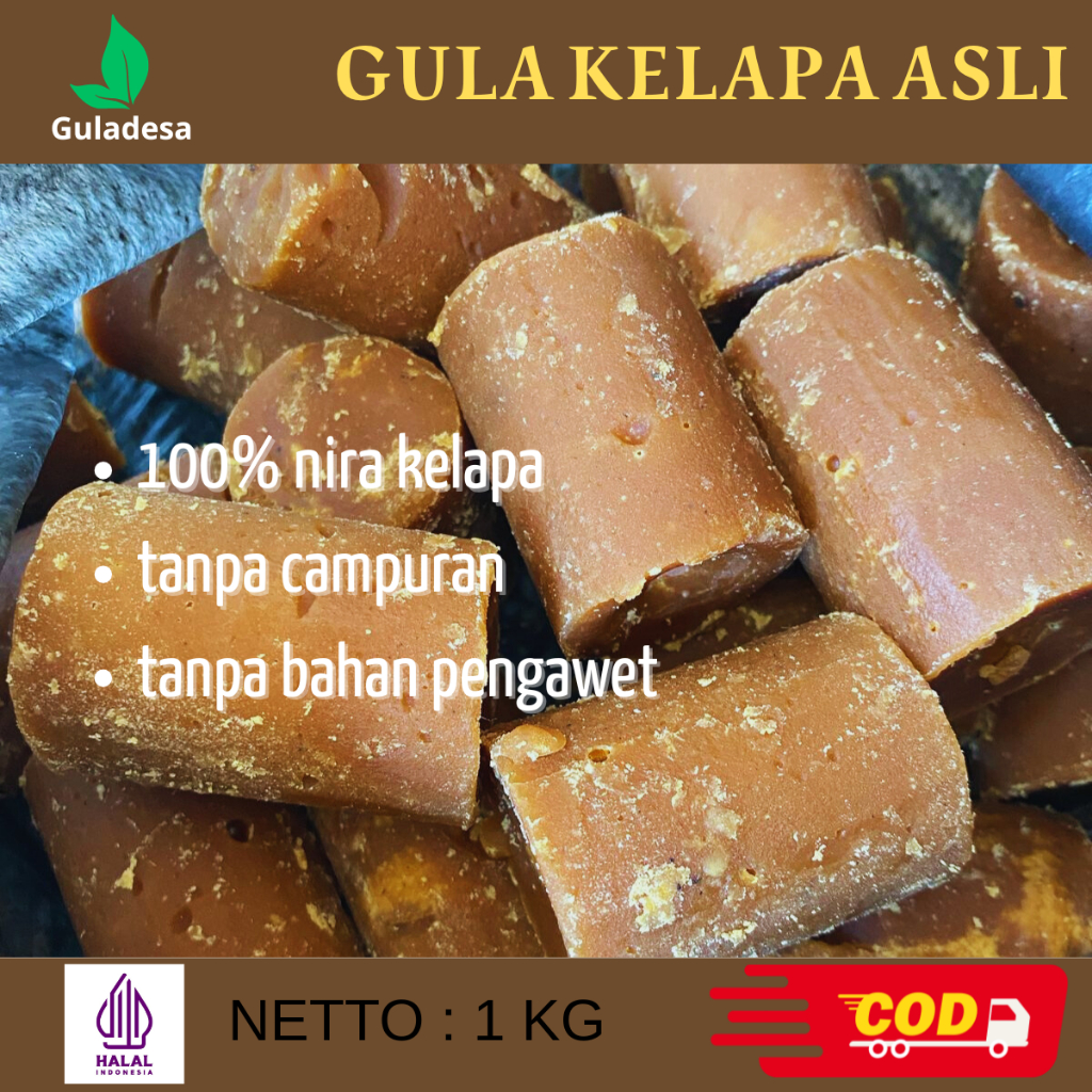 Jual Gula Kelapa Gula Asli Merah 100% Original - Gula Jawa isi 1 KG ...