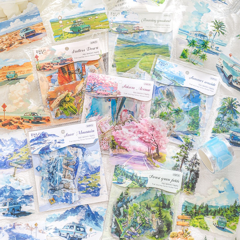 Jual [Artopia] 15pcs Trail Journey Series TJS Sticker Stiker Holiday ...