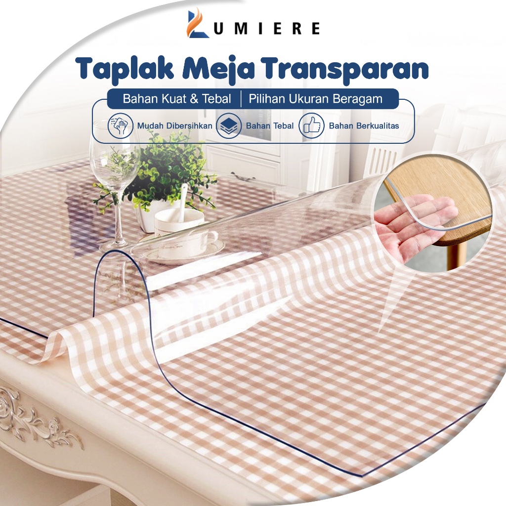 Jual Lumiere - Taplak Meja Bening Plastik Transparan 0.8mm Mika Bisa Custom Multifungsi | Shopee ...