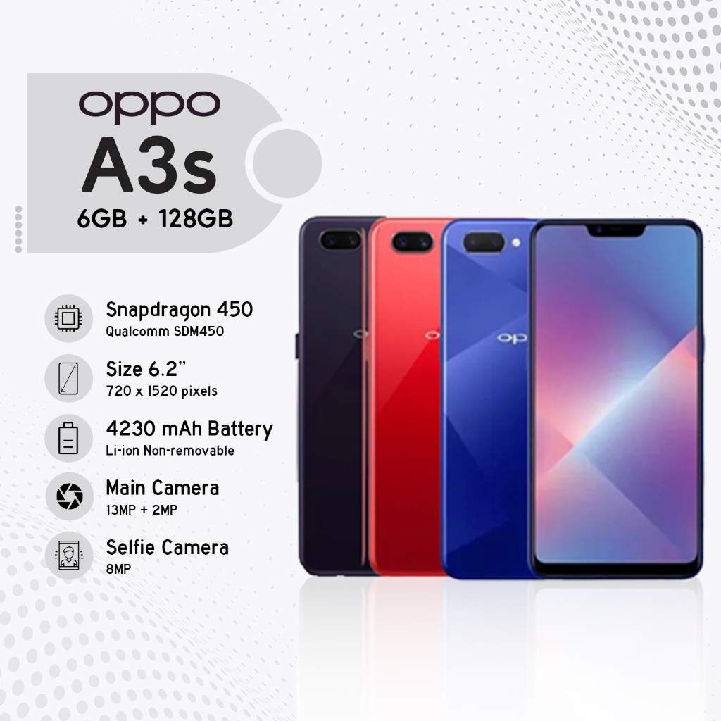 Jual HP OPPO A3S 6+128GB Hp Murah Smartphone Fullset Garansi 12 Bulan | Shopee Indonesia