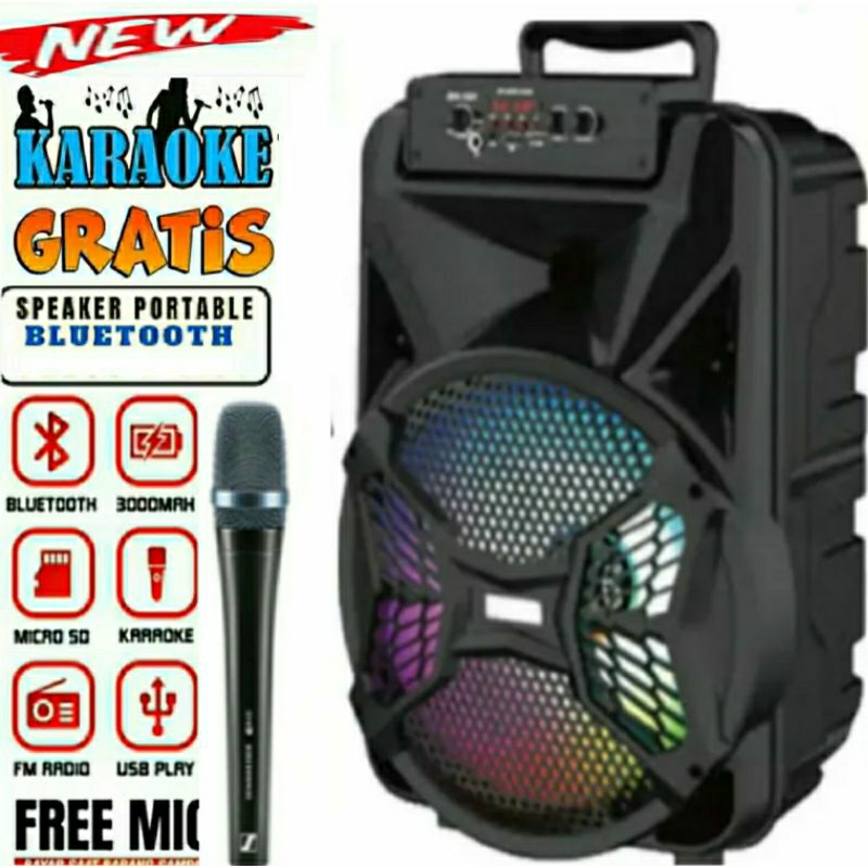 Jual Speaker Bluetooth Aktif Gratis Mic Karoke SQ-338 Free Mic Karoke ...