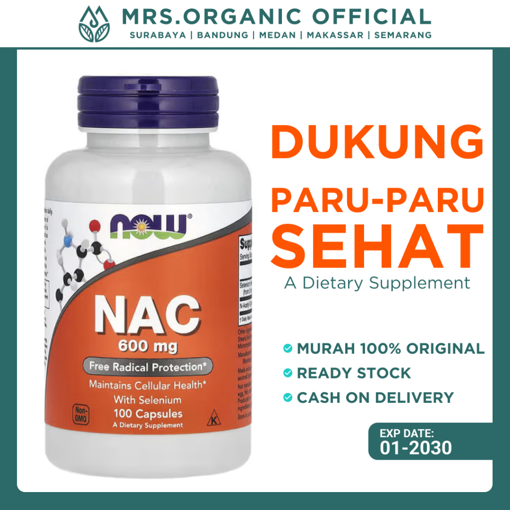 Jual Vitamin Mineral NAC 600 mg Now 100 Kapsul Gel | Shopee Indonesia