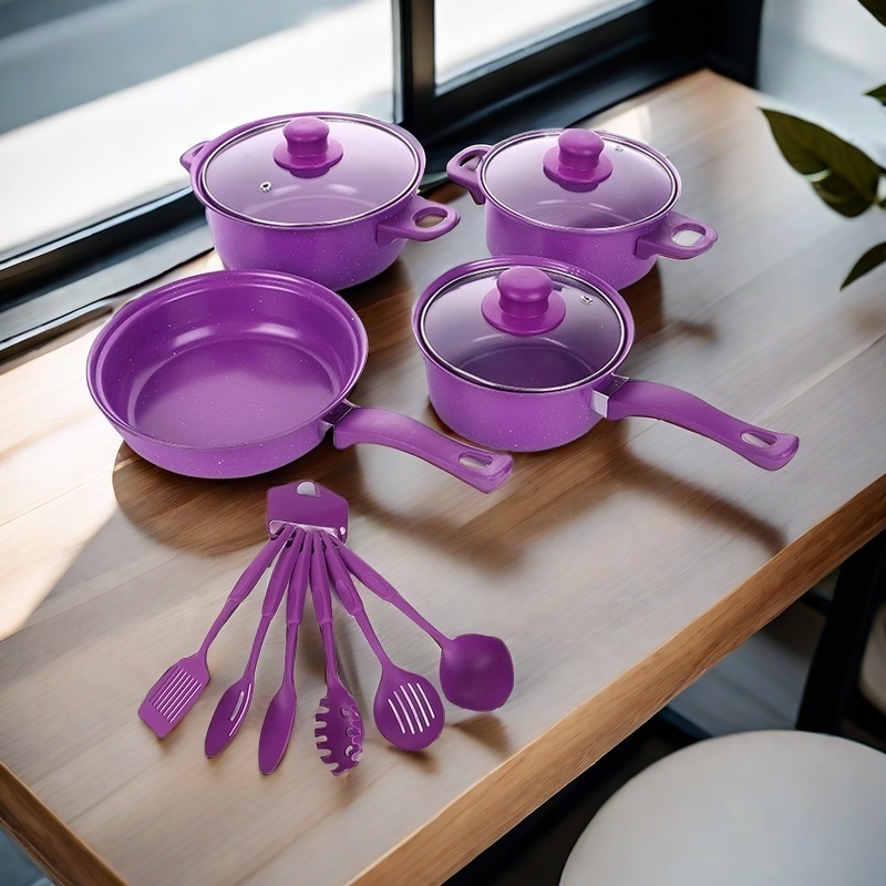 Jual [Tanpa Box | Harga Hemat] Panci Set 13 PCS Tutup Kaca Serbaguna ...