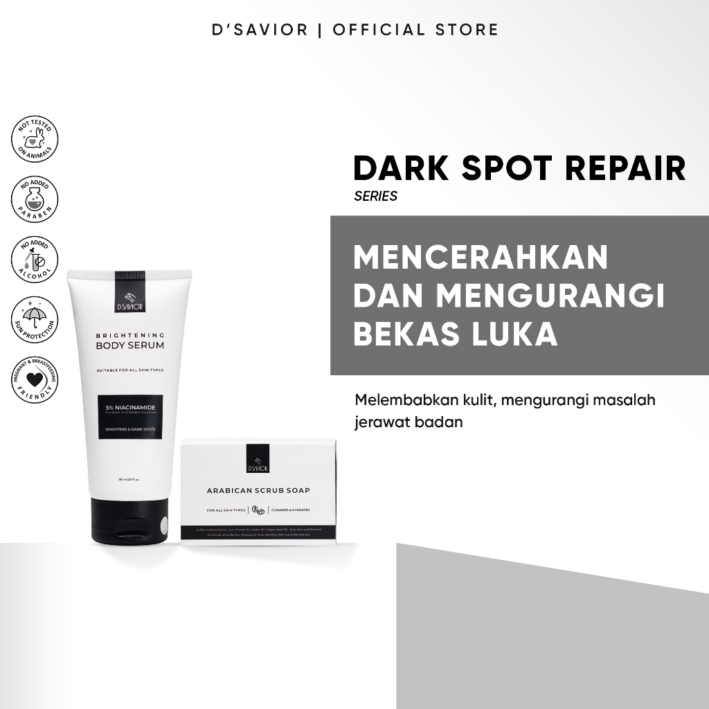 Jual D'SAVIOR Dark Spot Repair | Body Serum 150ml Arabican Soap ...