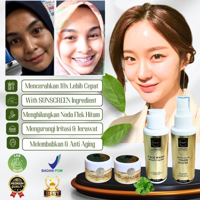 Jual MUFAZKIN Paket Ultimate Whitening Skincare Booster Glow 100ml Lengkap 4 Pcs Paket Pemutih ...