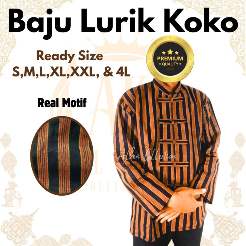 Jual Ready Siap Kirim!!! Baju Lurik Koko Adat Jawa Surjan Lurik jawa Atasan Pria Baju Lurik Pria ...