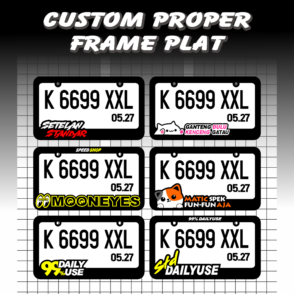 Jual Plat akrilik Frame Plat Nomor motor Model JDM All Desain Viral PNP ...