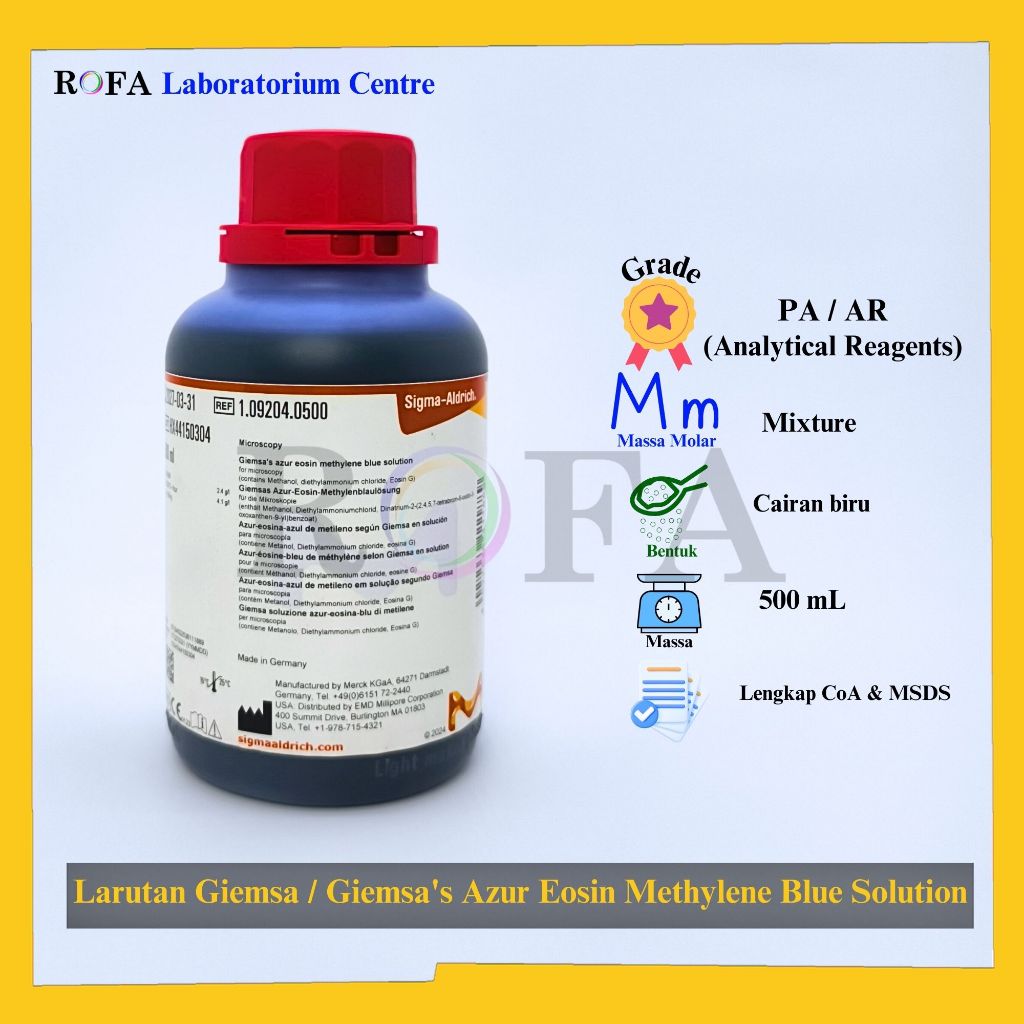 Jual Larutan Giemsa / Pewarna Giemsa Stain / Giemsa′s Azur Eosin Methylene Blue Solution Pro ...