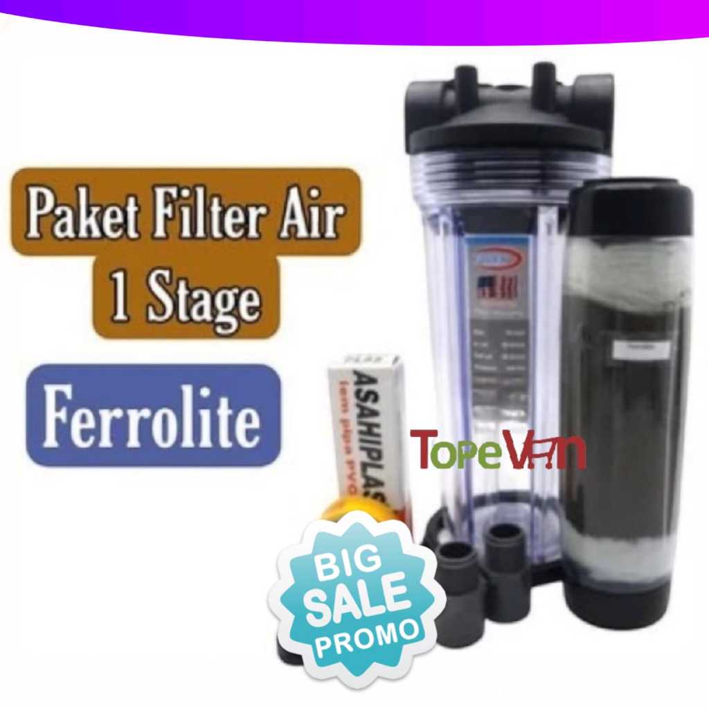 Jual paket hemat filter air housing clear - Ferrolite - air mengandung ...