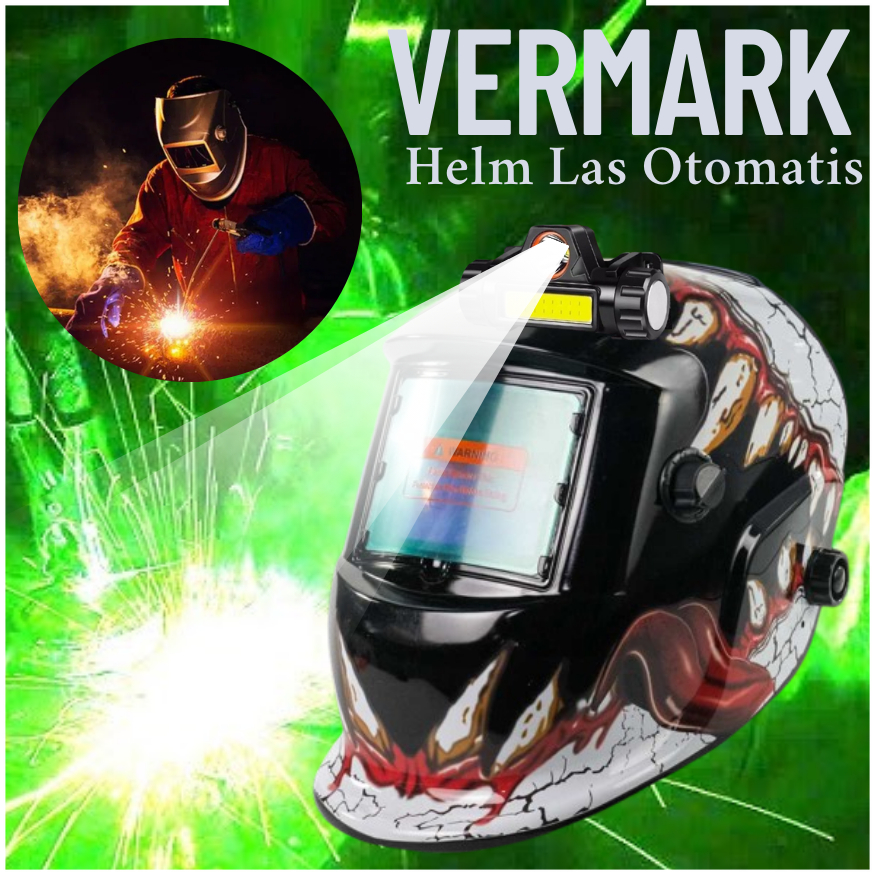 Jual PROMO VERMARK Topeng Helm Las Listrik Otomatis Pelindung Wajah ...