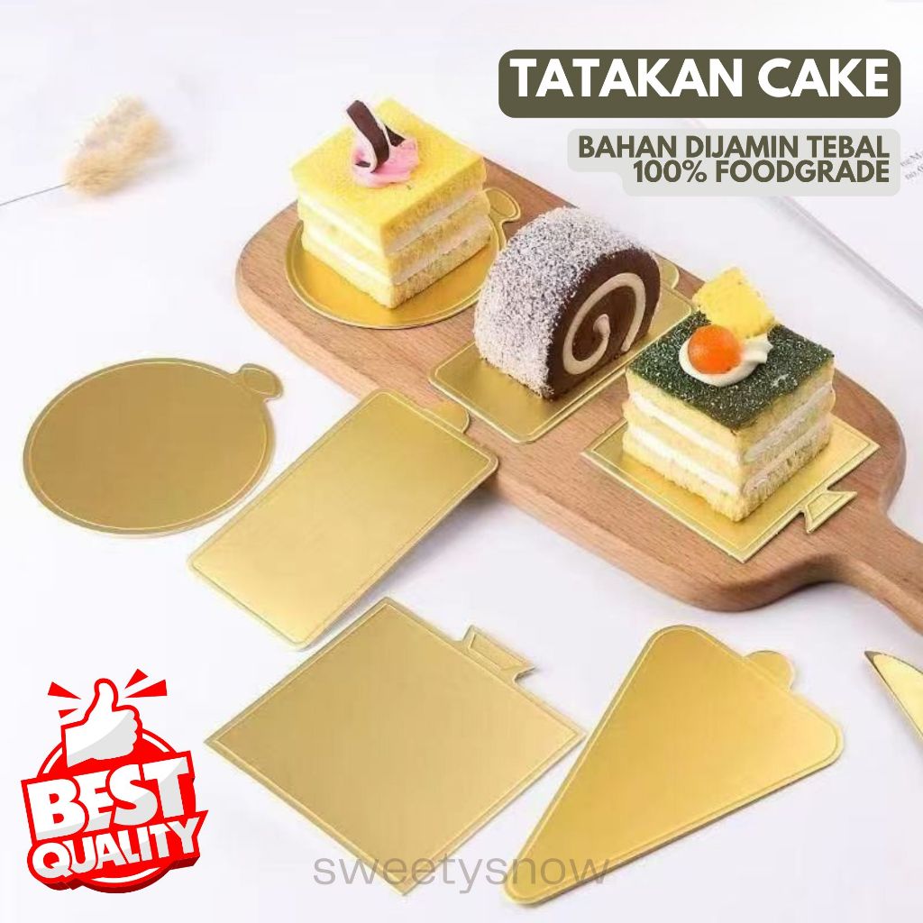 Jual [100pcs] Alas Tatakan Kue Gold Alas Donut Cake Alas Cake Slice ...