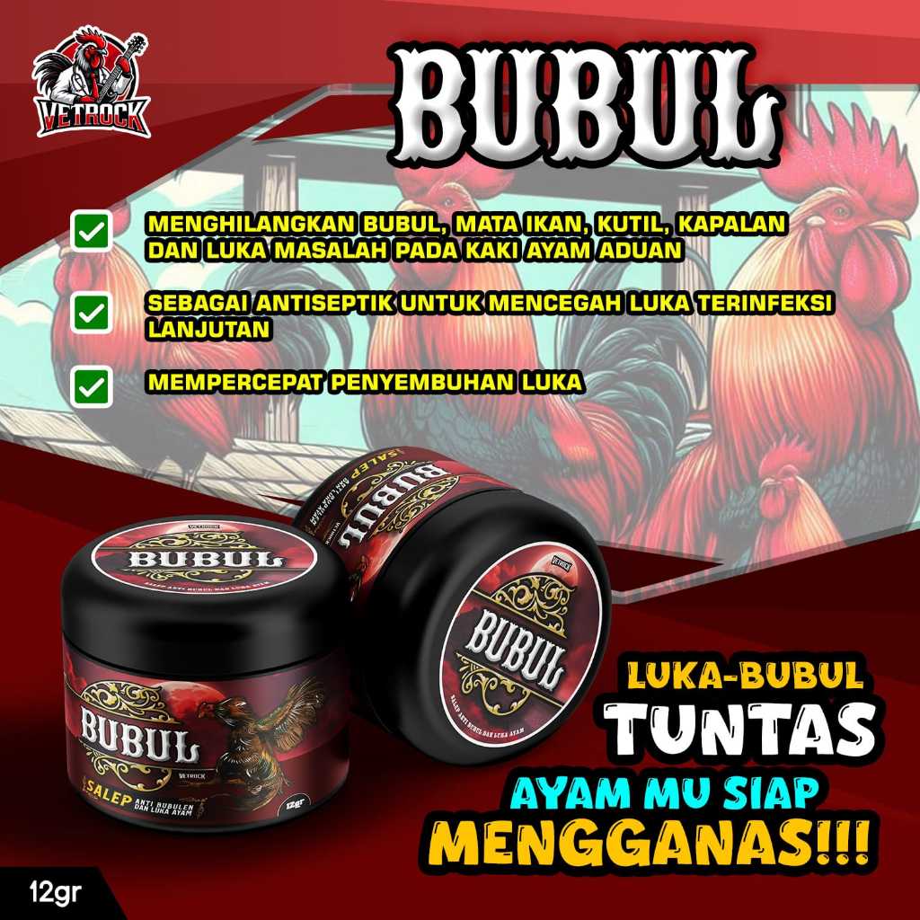 Jual BUBUL – Salep Khusus Bubul, Kutil & Luka Kaki Ayam Aduan (Kemasan ...