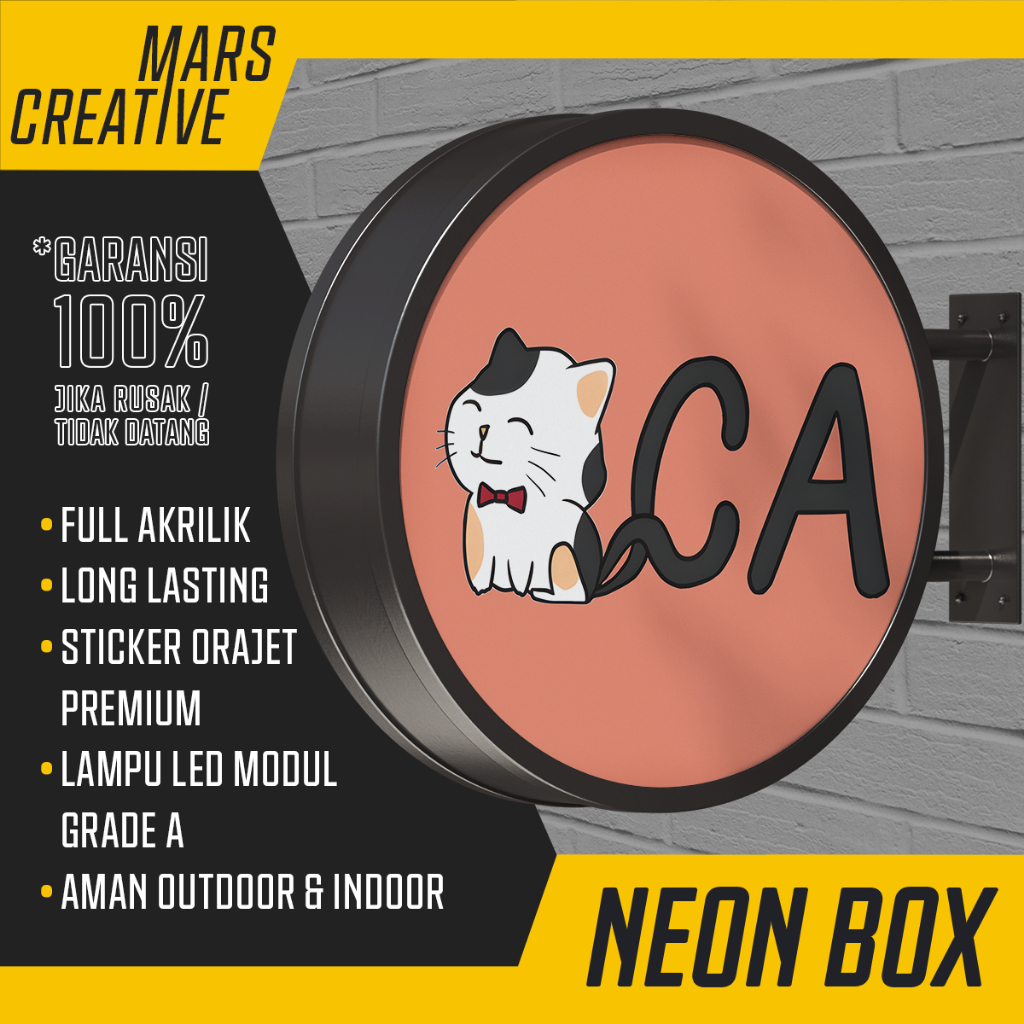 Jual Neon Box Lampu LED 50 x 50 cm Cahaya Terang | Shopee Indonesia
