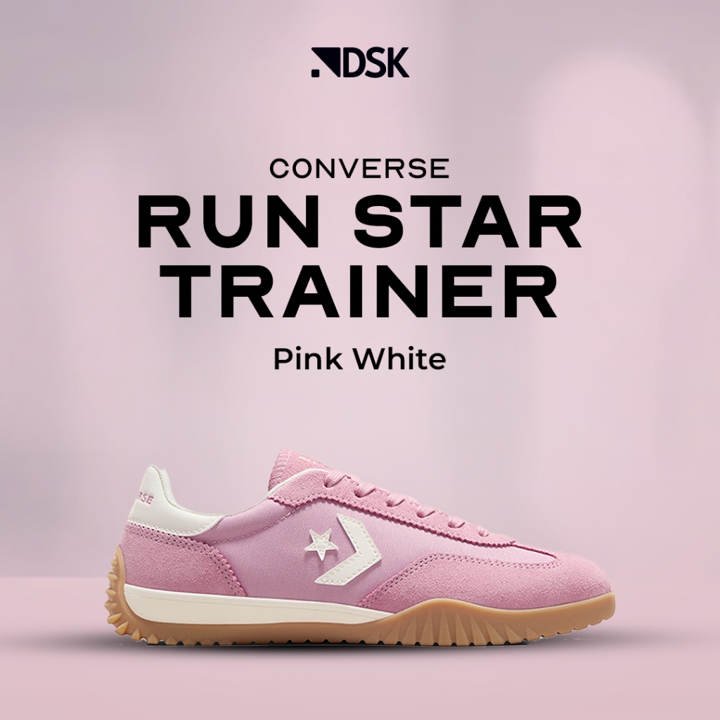 Jual Converse Run Star Trainer Pink White 100% Original Sneakers Casual ...
