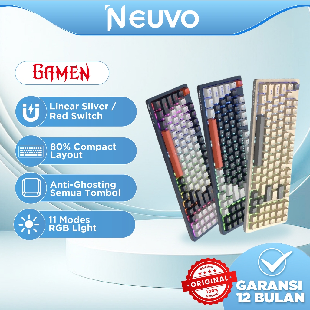 Jual GAMEN Keyboard Gaming Mechanical Linear Switch 94 Keys RGB ...