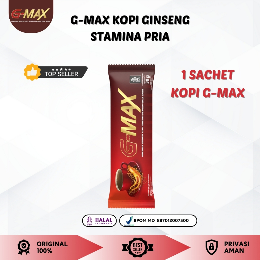 Jual G-max Kopi - Stamina Rasa Ginseng dan Gula Aren Asli Membantu Penambah lama tahanya Bpom ...