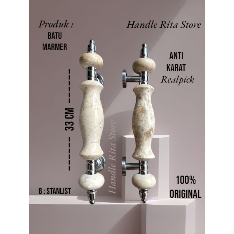 Jual Handle pintu//Tarikan inul batu marmer 2pcs uk:33cm//Handle Rita ...