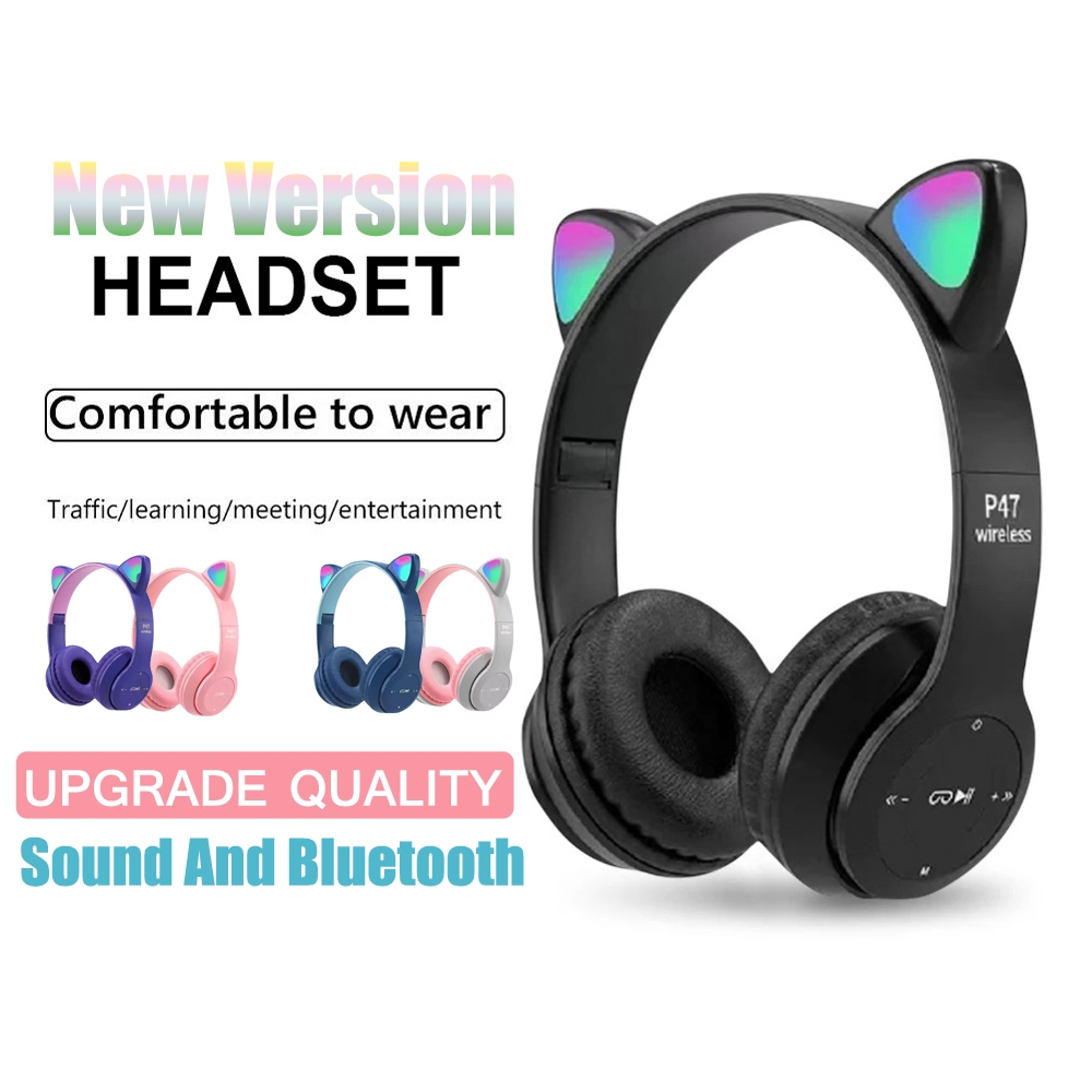 Jual Atdiva Headset Kuping Kucing RGB Headphone Full Bass Stereo ...