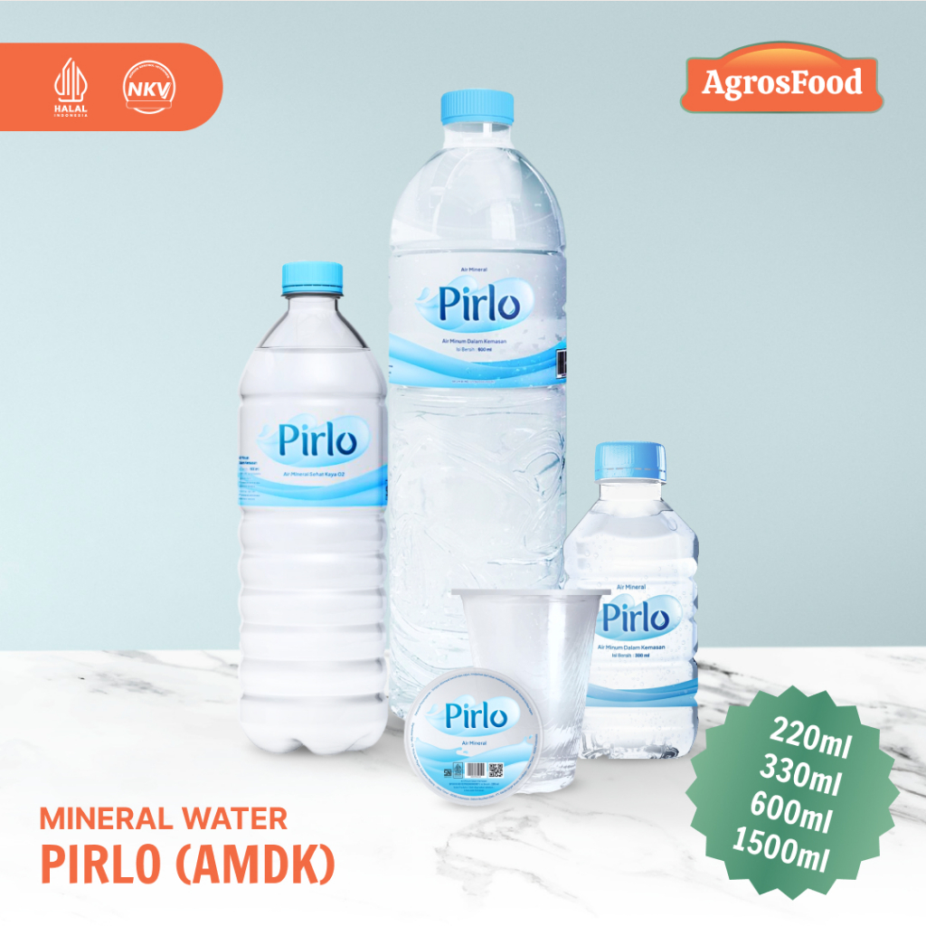 Jual Air Mineral dalam Kemasan Pirlo 600 ml / Agros Food | Shopee Indonesia