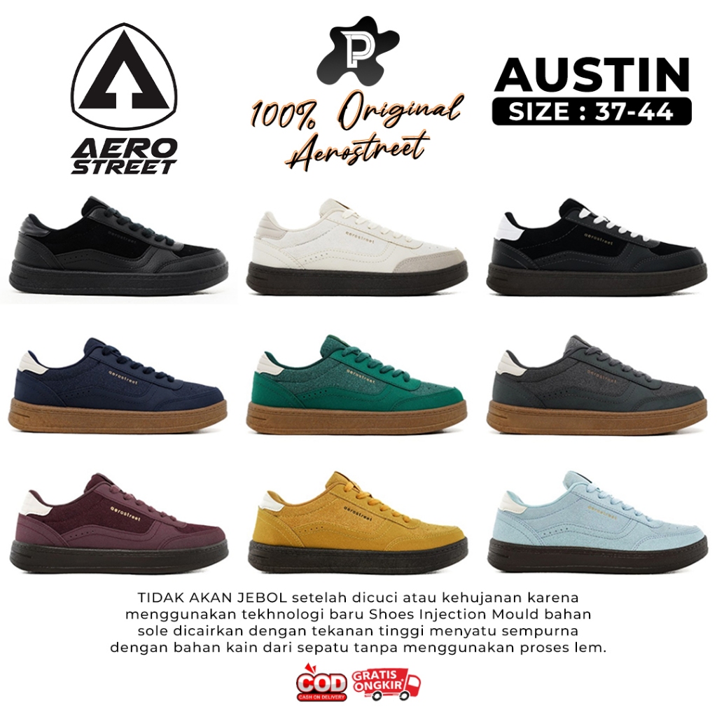 Jual Aerostreet 37-44 Austin All Black / Coklat Tua Hitam / Coklat Tua ...