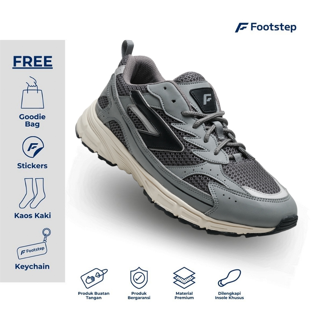 Jual Footstep Footwear Sepatu Pria Sneakers Fletcher Ash Grey Original ...