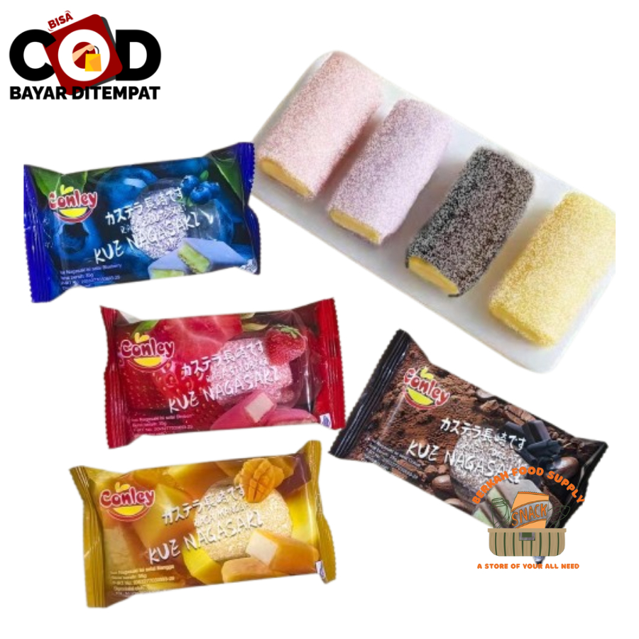 Jual [ BERKAH ] Conley Kue Nagasaki 35gr Mochi Coklat Stroberi Mangga ...