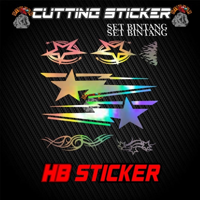 Jual Sticker cuttinh seat bintang dan api body motor helm berkualitas ...