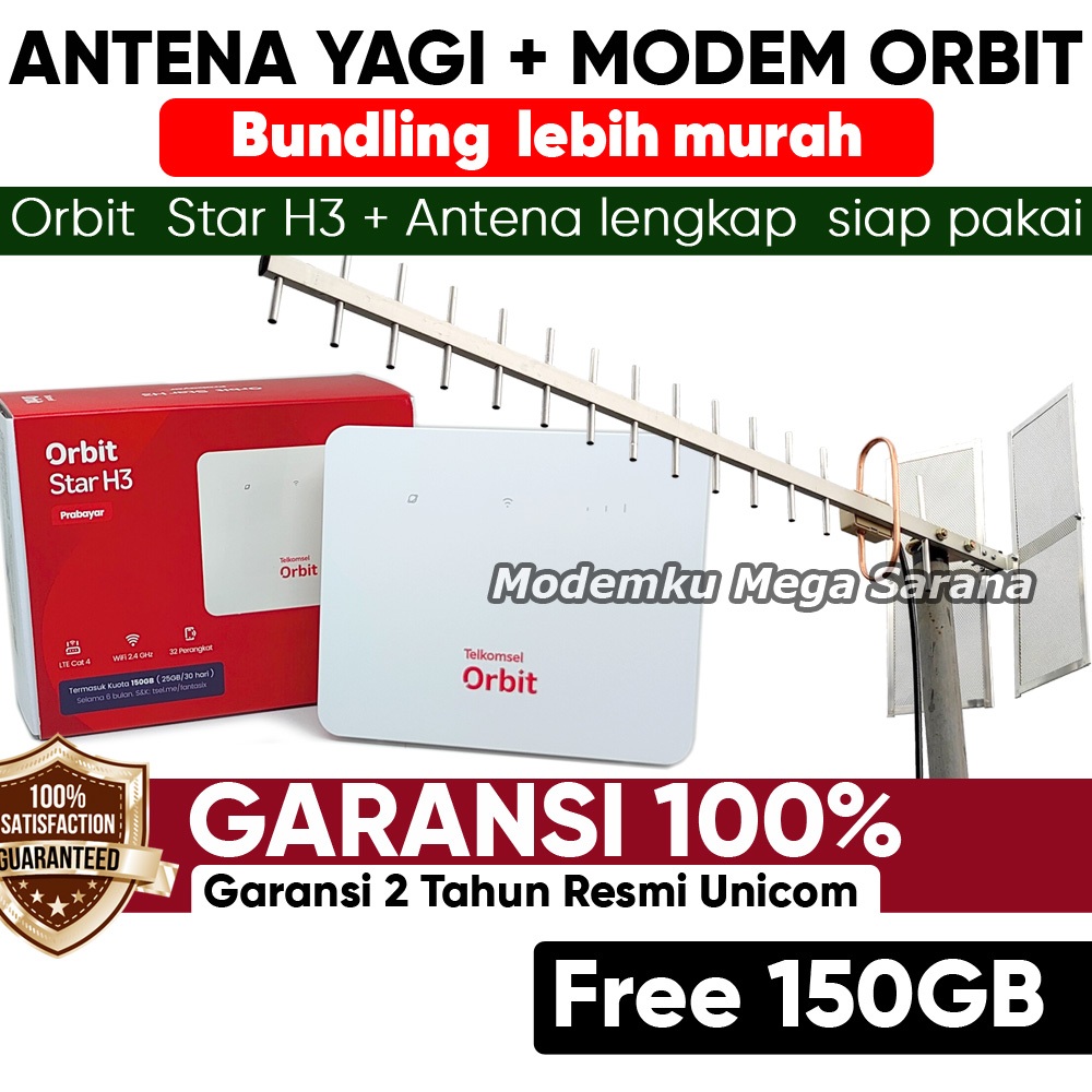 Jual Duet Maut - Paket Antena Yagi Extreme 3 Penguat Sinyal + Modem Wifi Home Router Orbit Star ...