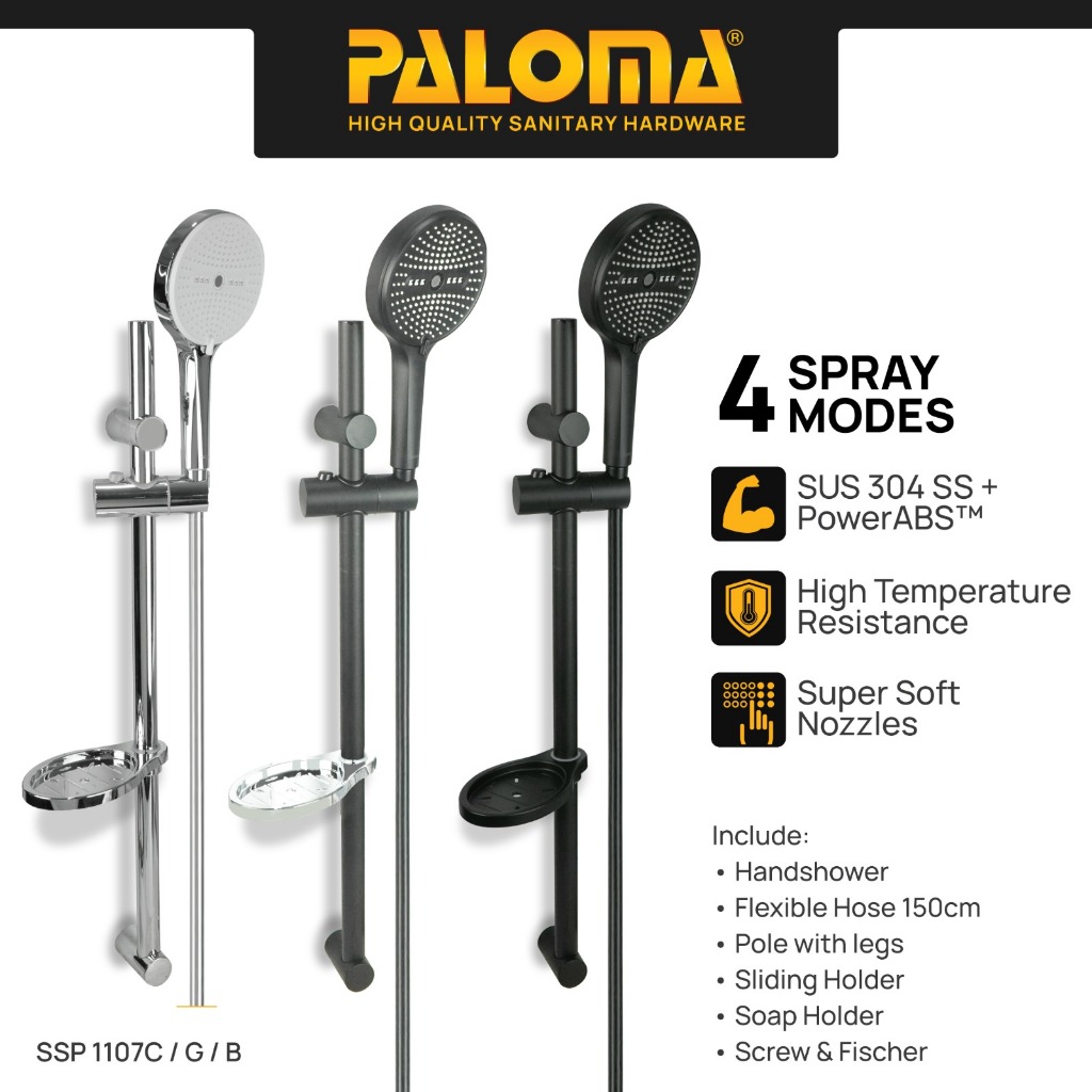 Jual PALOMA SSP 1107 Shower Set Tiang Handshower Mandi Hand Shower Head ...