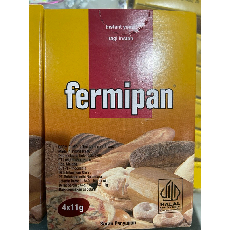 Jual [FERMIPAN] Yeast Instant / Ragi Kering untuk donat, bakpao, Roti kemasan 4x11Gram | Shopee ...