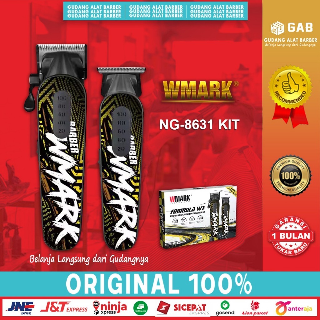 Jual Wmark Combo NG 8631 KIT Clipper Trimmer 9000 RPM Alat Cukur Elektrik Barbershop Original ...