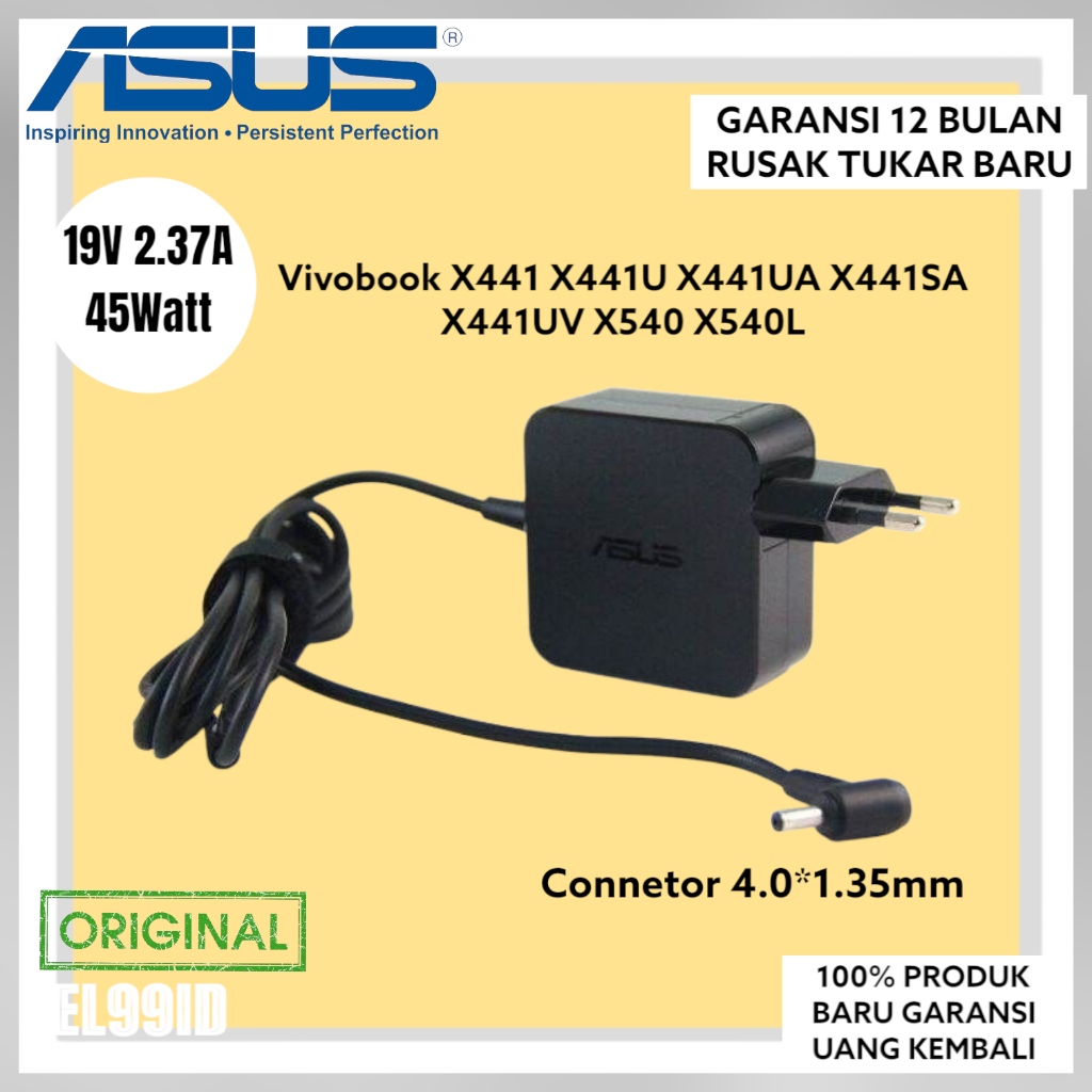 Jual Adaptor ORIGINAL Charger Laptop Asus X441 X441U X441UV X441UA ...