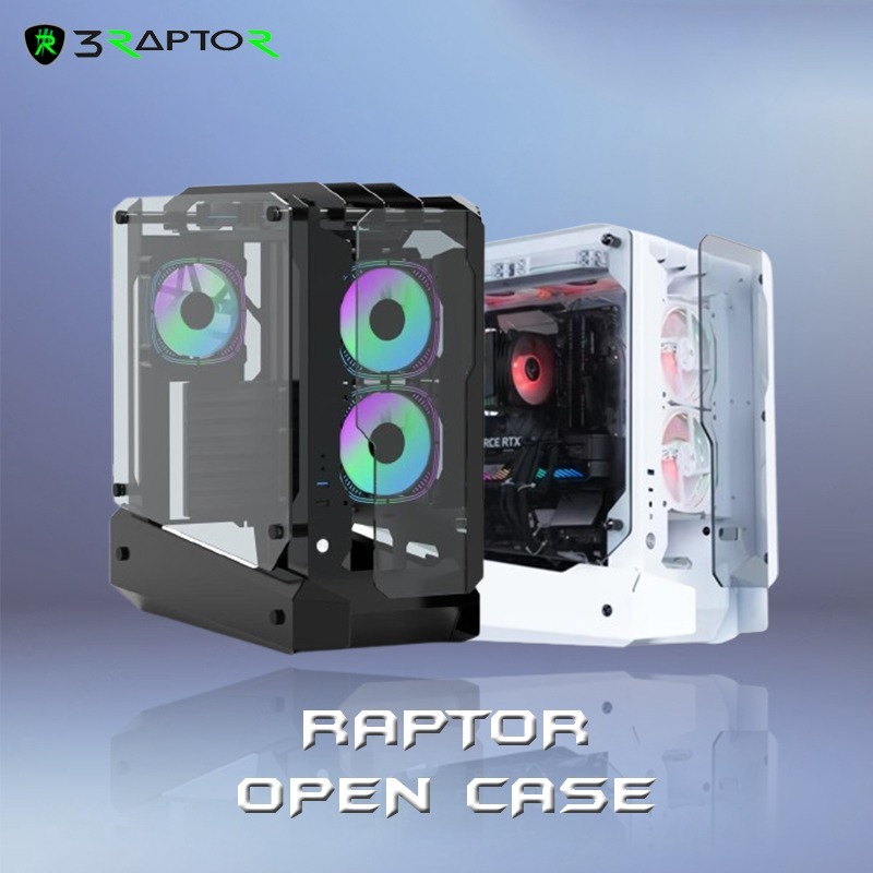Jual Casing Gaming/PC/Office ATX RAPTOR OPEN CASE Gaming PC Case White ...