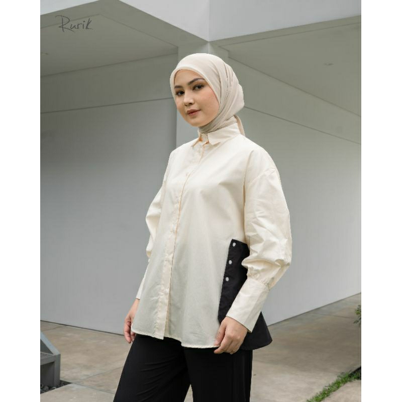 Jual RURIK | Grania Shirt Cream | Shopee Indonesia